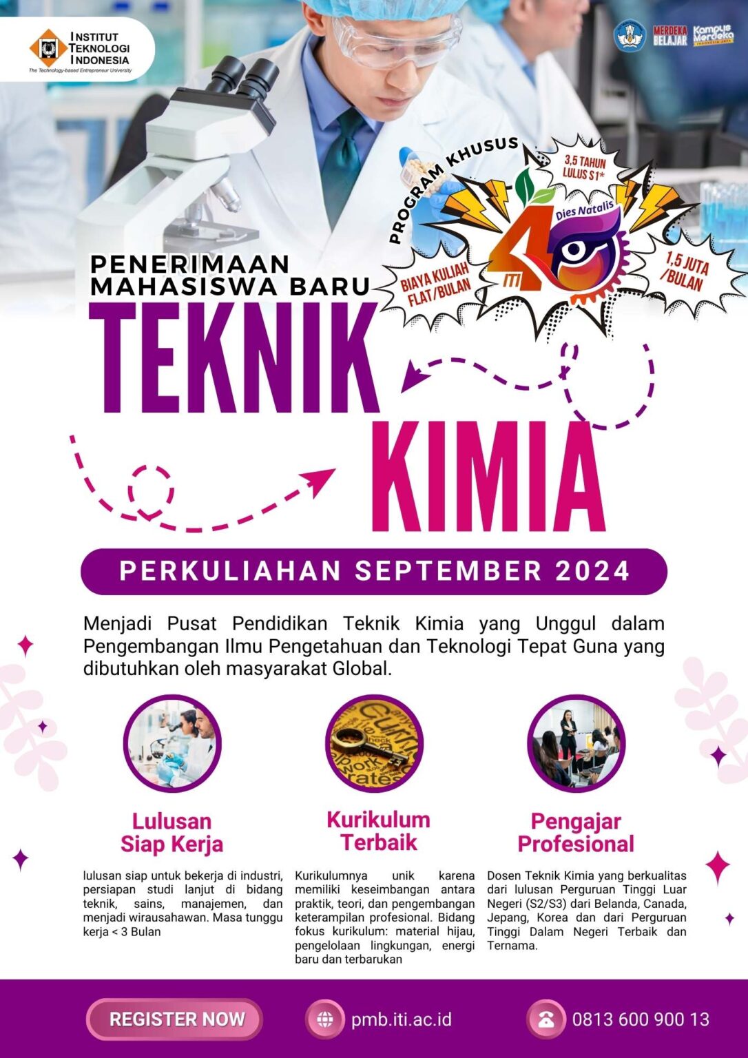 Penerimaan Mahasiswa Baru Program Studi Teknik Kimia 2024/2025